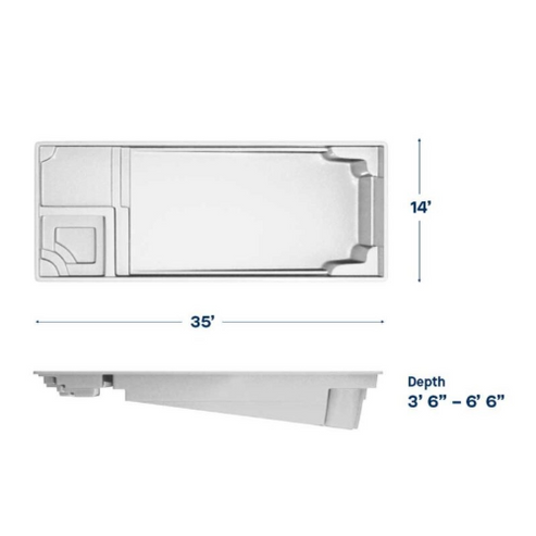 Latham Astoria 14 Fiberglass In-Ground Pool Rectangular Shell – Shasta ...