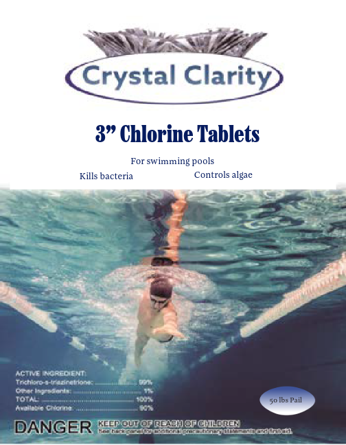 Crystal Clarity 3 in Chlorine Tabs for Pools 50 lb – Shasta Pool Supply