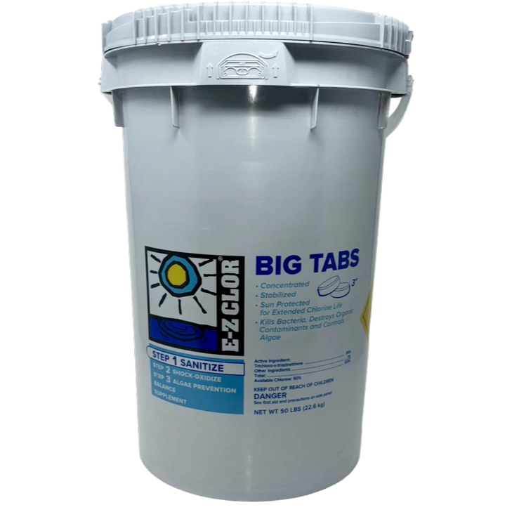 Big Tabs 3-Inch Chlorine Tablets | E-Z Clor 50 Lbs EZC-50-3550 – Shasta ...