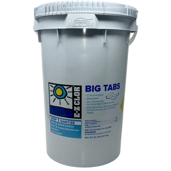 Big Tabs 3-Inch Chlorine Tablets | E-Z Clor 50 Lbs EZC-50-3550 – Shasta ...