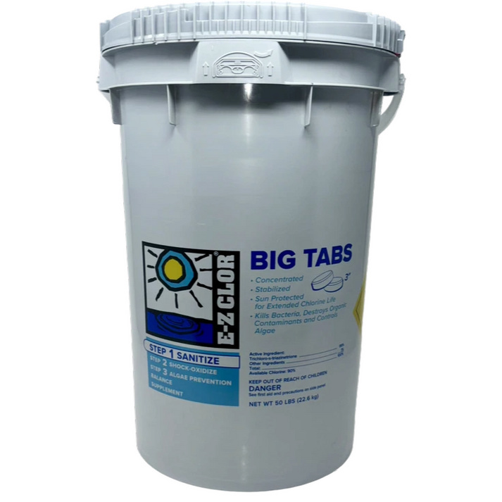 Big Tabs 3-Inch Chlorine Tablets | E-Z Clor 50 Lbs EZC-50-3550 – Shasta ...