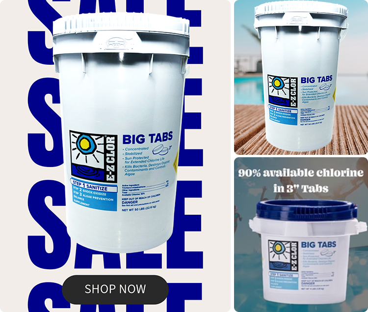 Big Tabs 3-Inch Chlorine Tablets | E-Z Clor 50 Lbs EZC-50-3550 – Shasta ...
